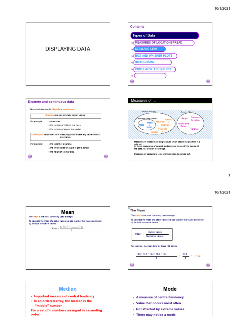 Data Rep Slides | PDF | Statistics | Sampling (Statistics)