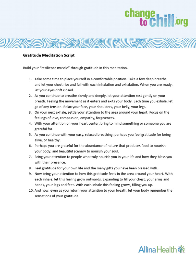 Gratitude Meditation Script 1 | PDF