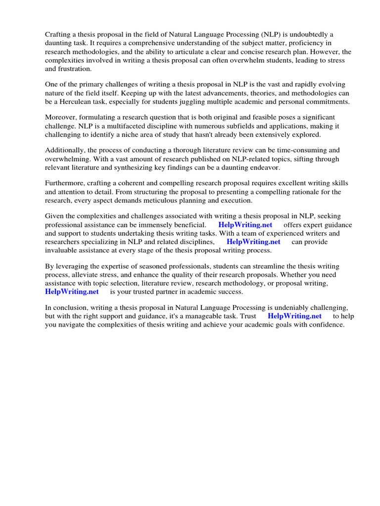 Thesis Proposal Natural Language Processing | PDF | Parsing | Statistical Classification