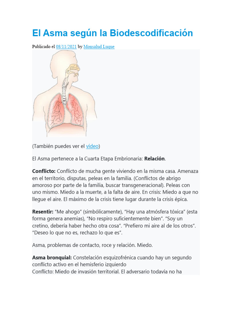 El Asma Según La Biodescodificación | PDF | Asma | Temor
