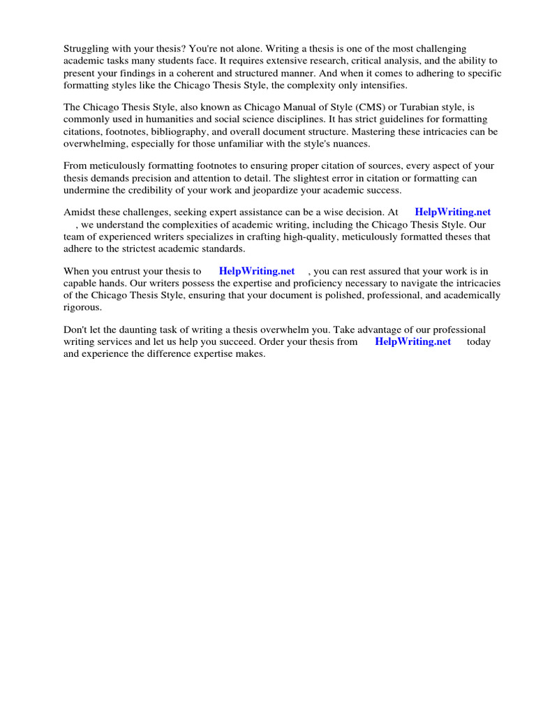 Chicago Thesis Style | PDF | Citation | Note (Typography)