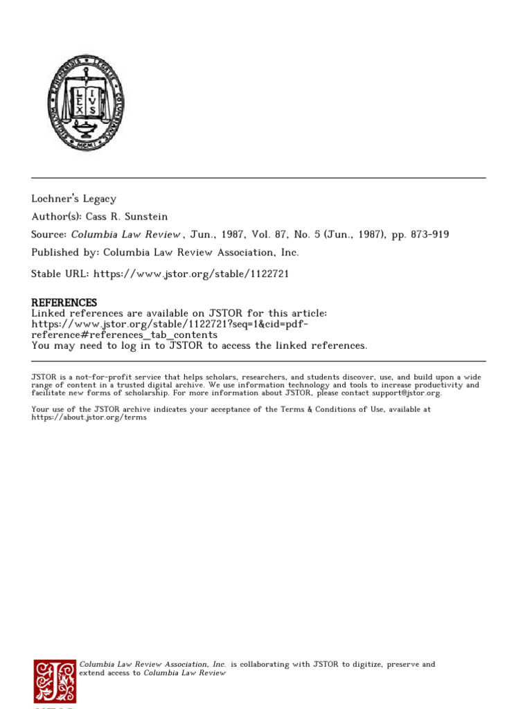 Understanding Lochner's Constitutional Impact | PDF | Common Law | Due ...