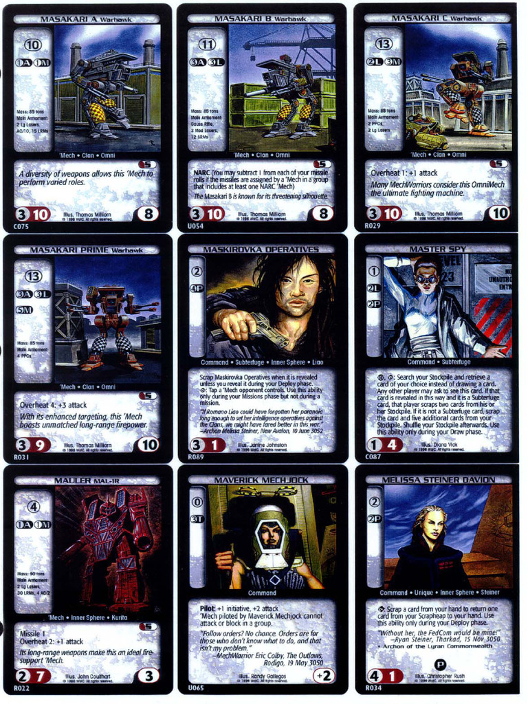 Battletech CCG (M Through Z) | PDF