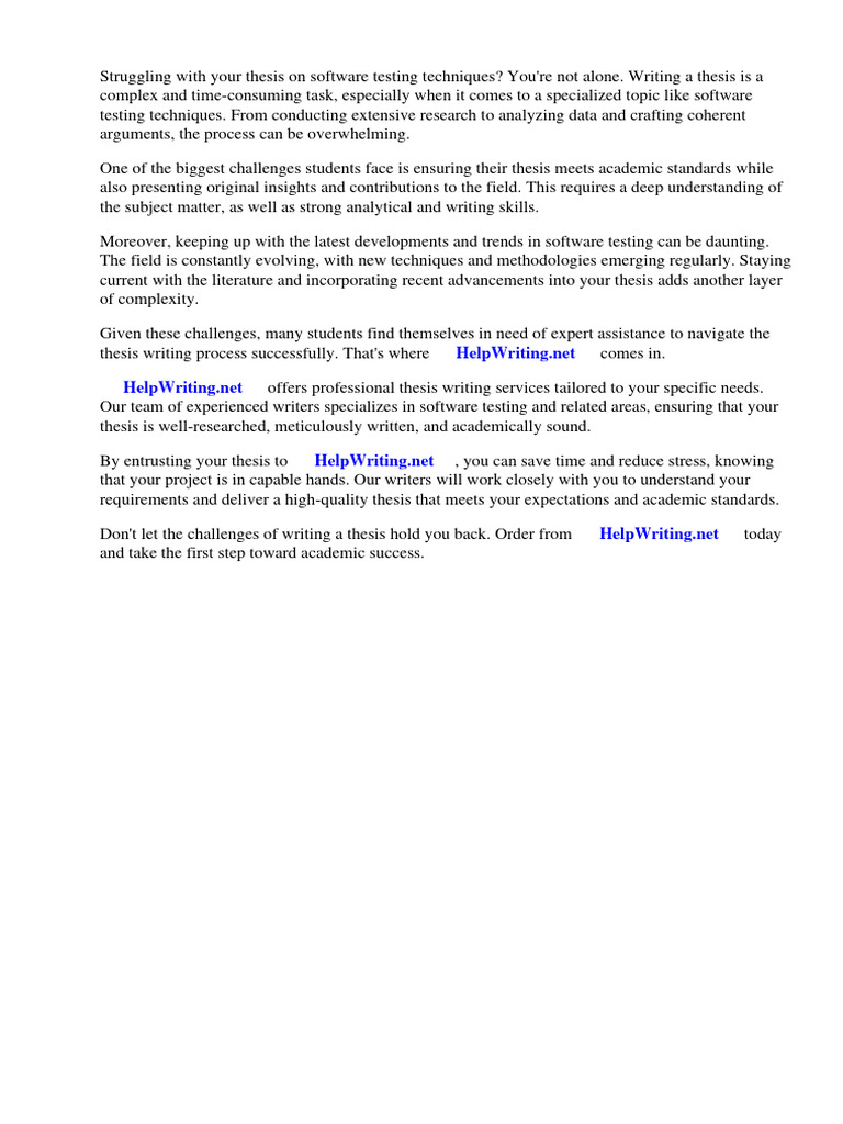 Thesis On Software Testing Techniques | PDF | Software Testing | Software