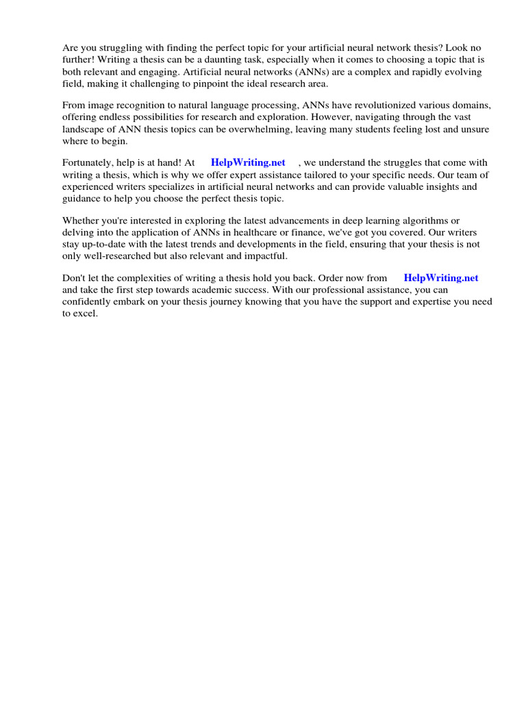 Artificial Neural Network Thesis Topics | PDF | Artificial Neural Network | Deep Learning