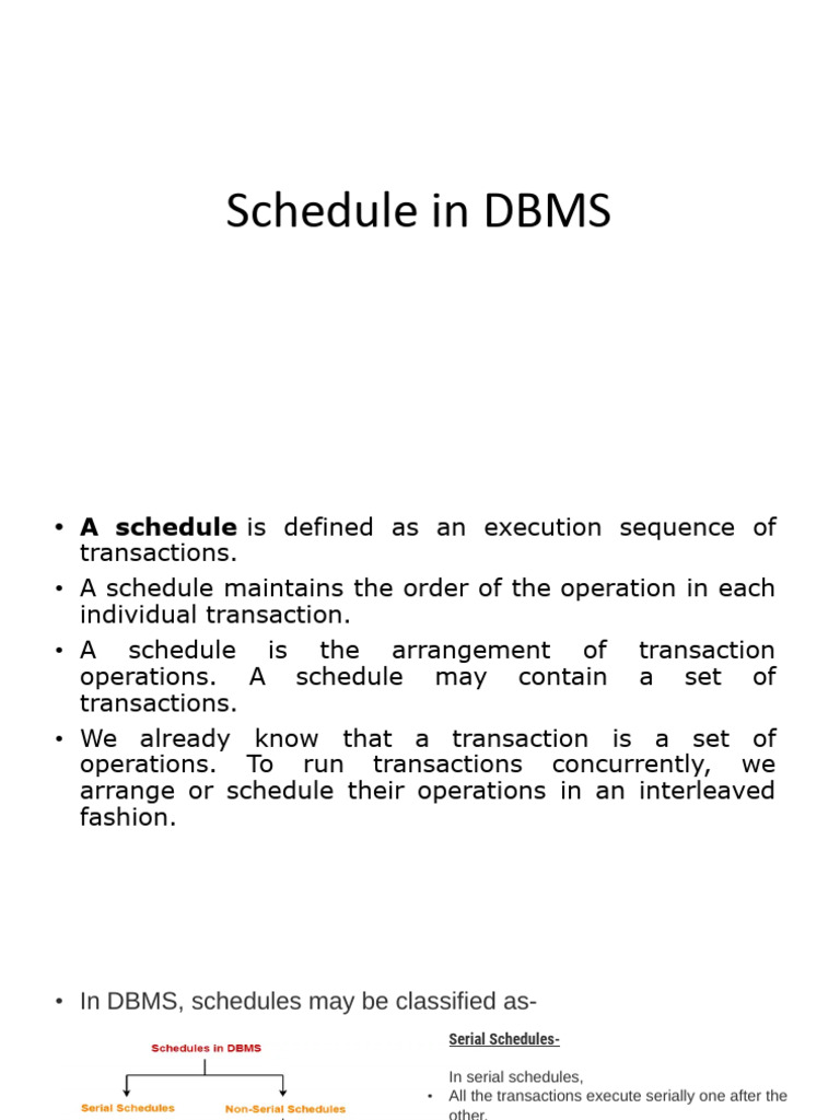 Unit 5-Schedule in DBMS-1 | PDF | Computational Problems | Computer Science
