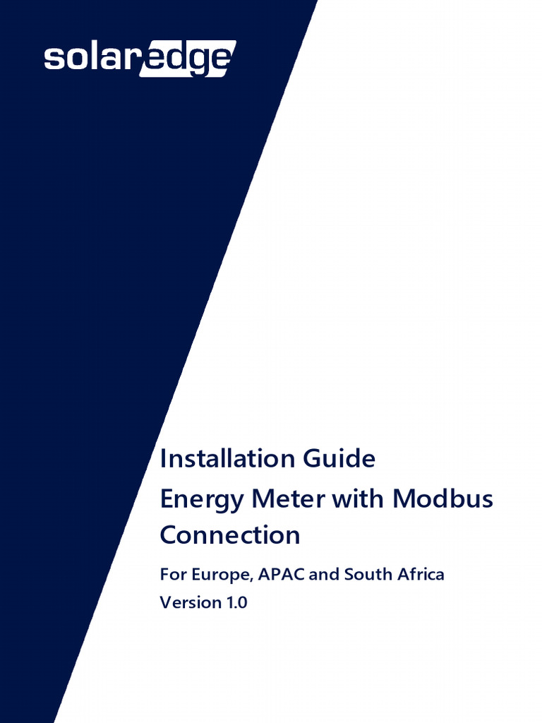 Se Energy Meter With Modbus Installation Guide | PDF