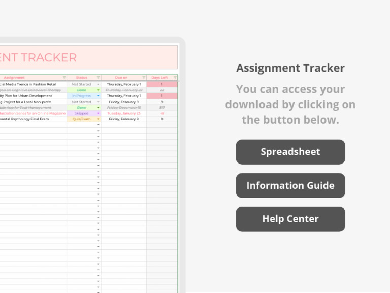 Assignment Tracker - Sweetheart | PDF