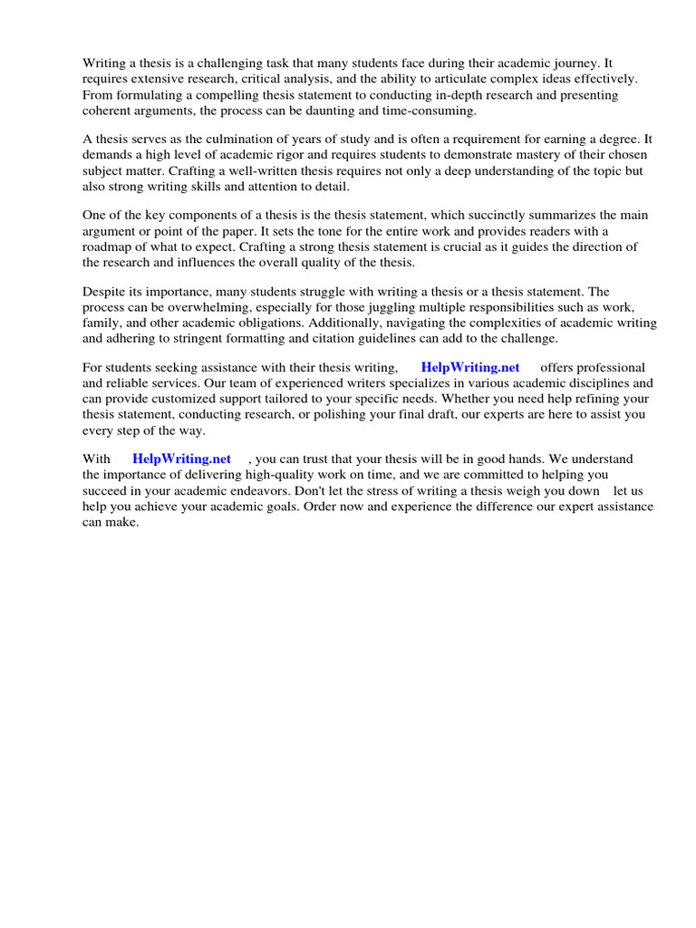 Thesis Vs Thesis Statement | PDF | Essays | Thesis