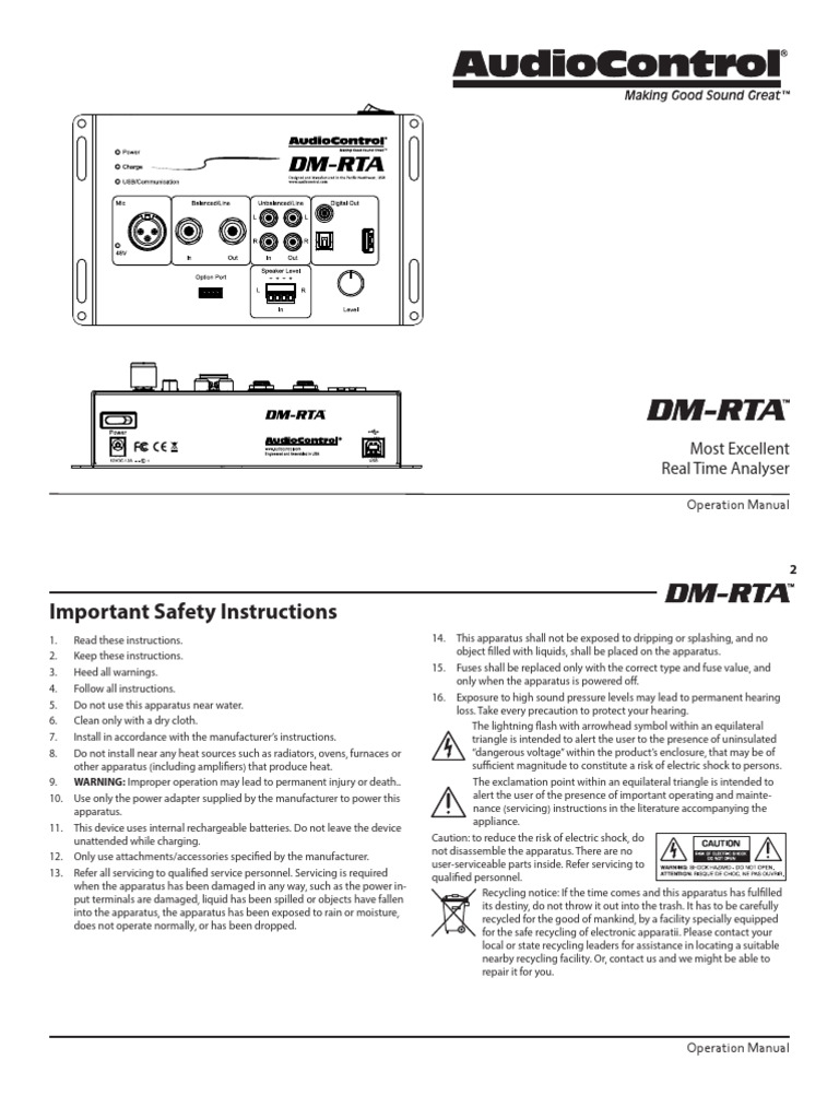 DM Rta Manual | PDF | Microphone | Amplifier