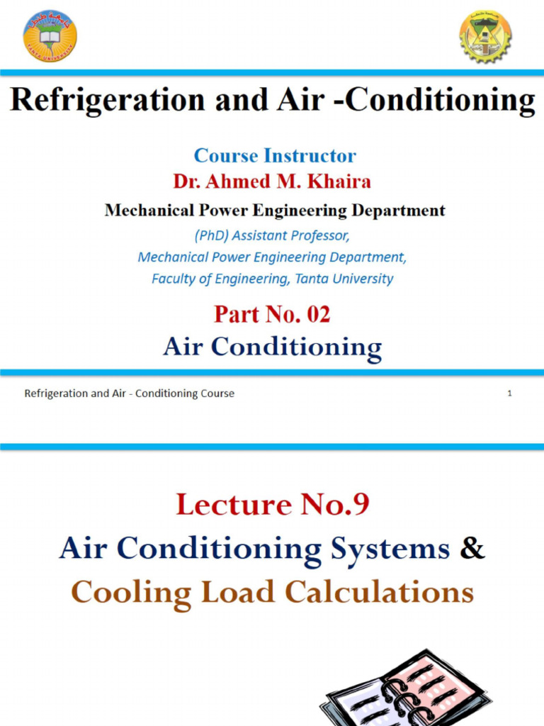 9 Lecture No.9 Refrigeration and Air Conditioning - A - C - 2 | PDF