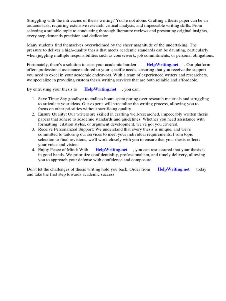 Sample Thesis Paper Examples PDF Thesis Essays
