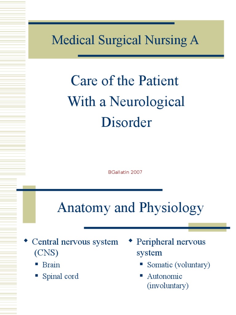 Neurological Disorders Nursing Guide | PDF | Central Nervous System ...