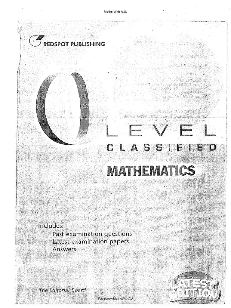 O Level Mathematics Vol 1 (Redspot) | PDF