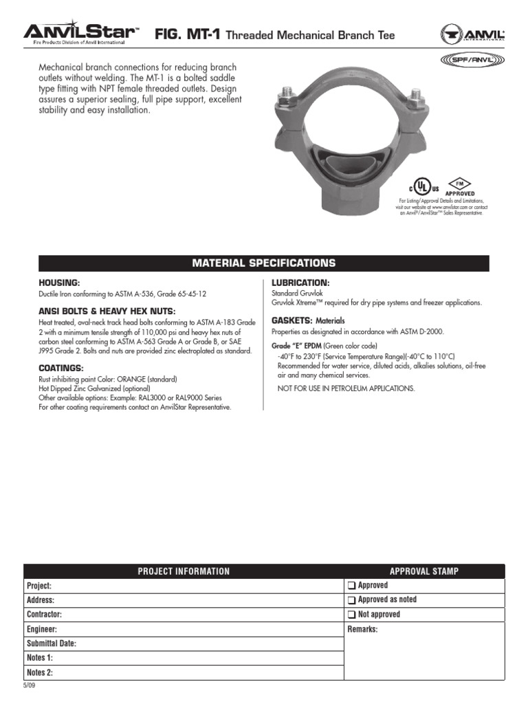 Threaded Mechanical Branch Tee | PDF | Screw | Pipe (Fluid Conveyance)