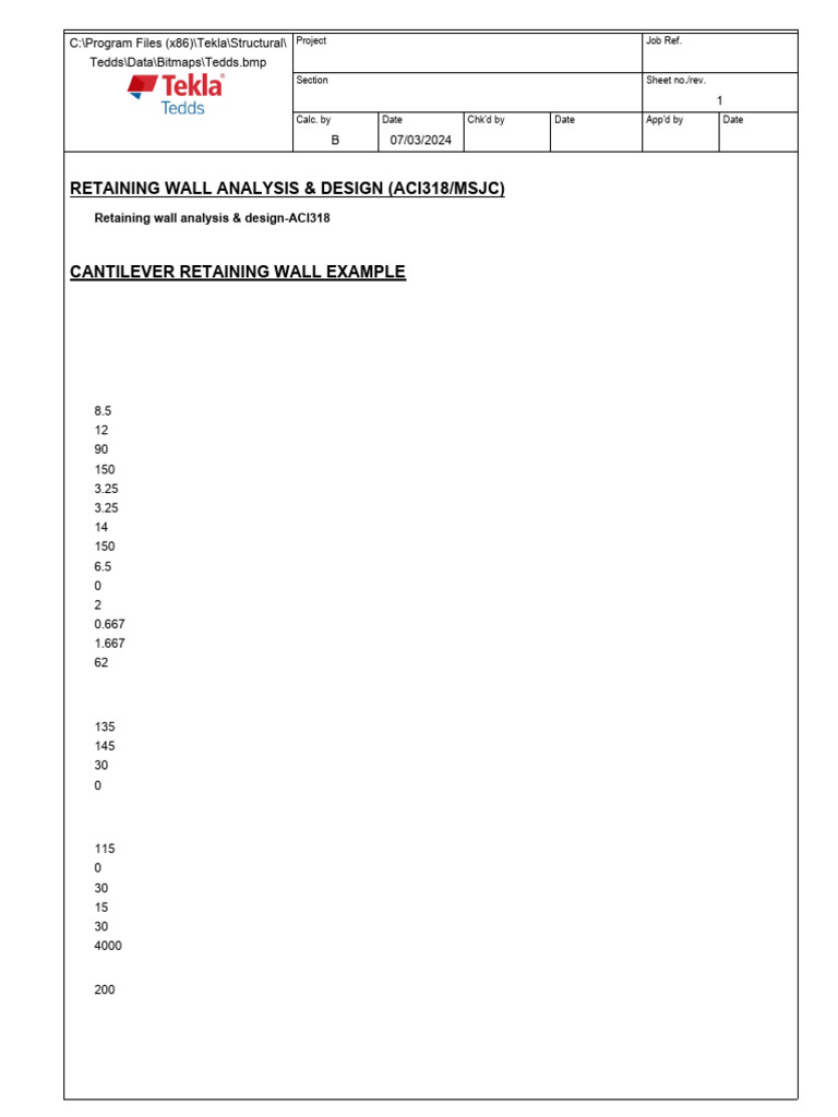 Retaining Wall Analysis | PDF | Physical Sciences | Mechanical Engineering