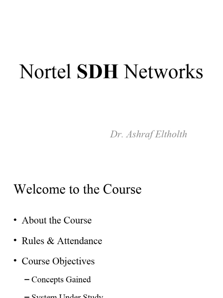 Nortel SDH Networks Course Overview | PDF | Telephone Exchange ...