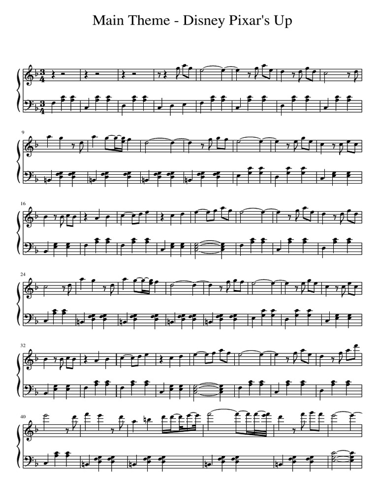 Up Main Theme Sheet Music | PDF