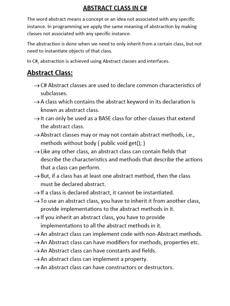Abstract Class C# | PDF