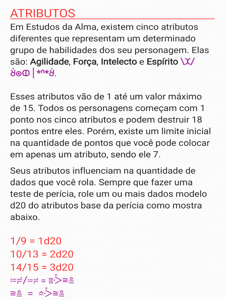 Estudos Da Alma RPG v1-2 | PDF