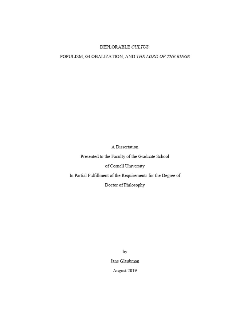 Glaubman Cornellgrad 0058F 11710 | PDF | The Lord Of The Rings | J. R ...