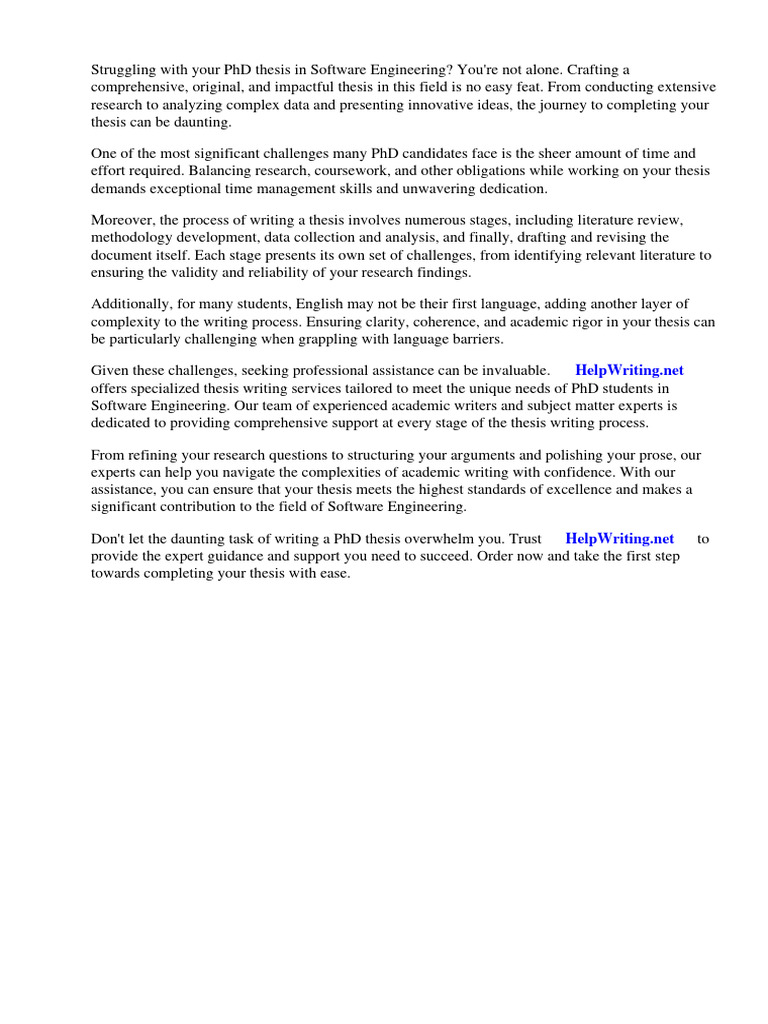 PHD Thesis Software Engineering | PDF