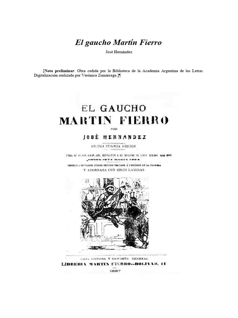 El gaucho Martín Fierro: Poema y vida | PDF