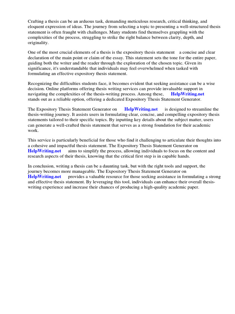 Expository Thesis Statement Guide | PDF | Essays | Thesis