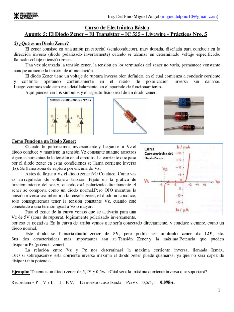 Diodo Zener: Función y Aplicaciones | PDF | Transistor | Diodo