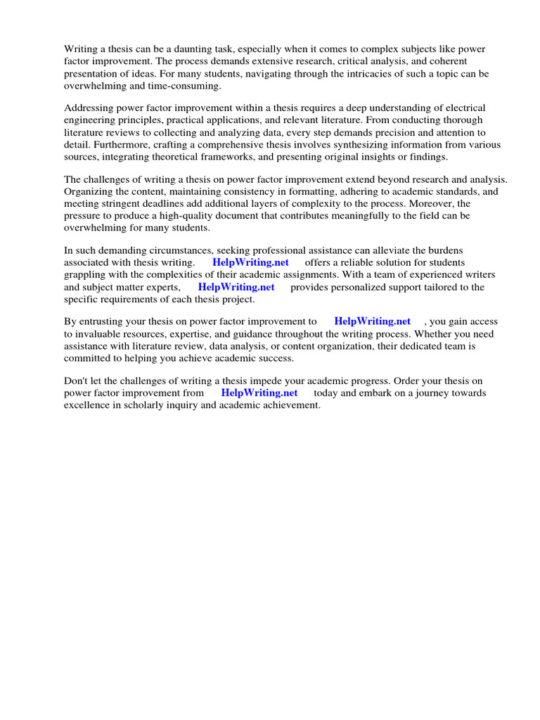 Power Factor Improvement Thesis PDF | PDF