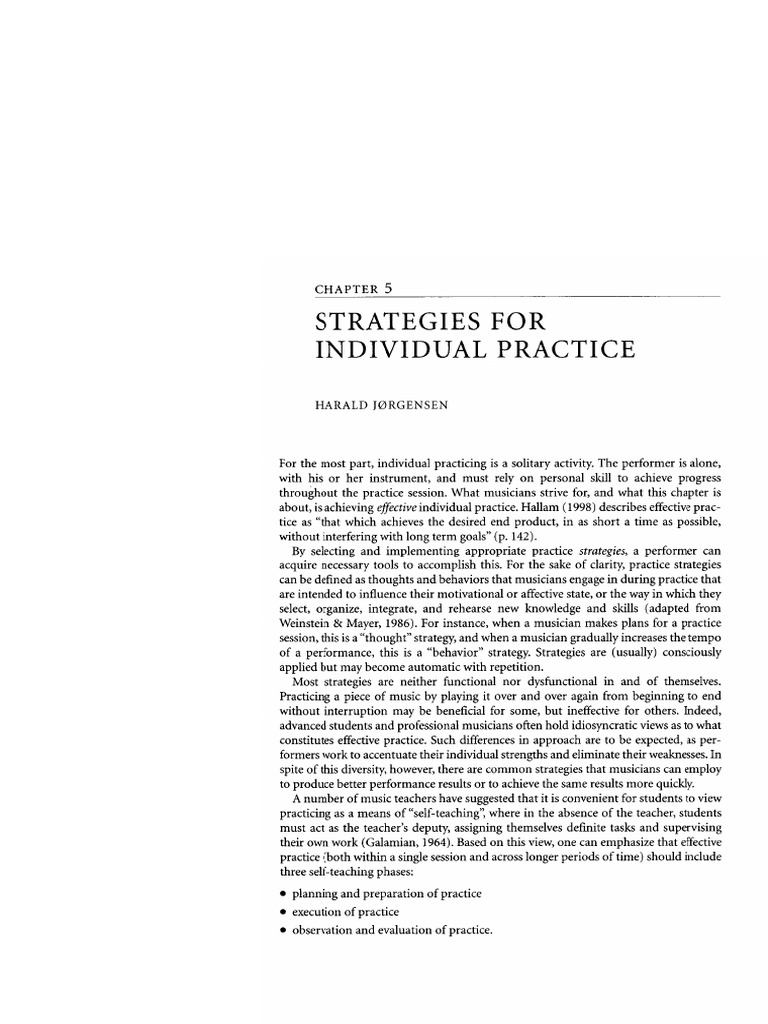 Jorgensen Strategies Individual Practice | PDF