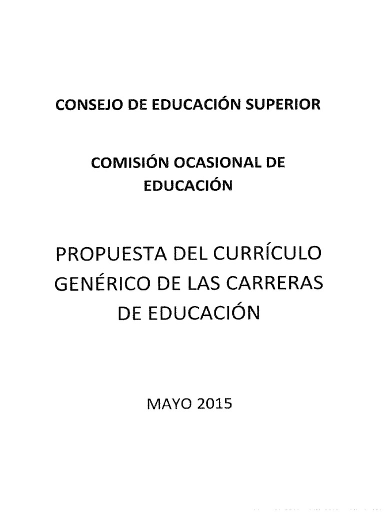 Propuesta de Currículo Genérico 2015 | PDF | Aprendizaje | Plan de estudios