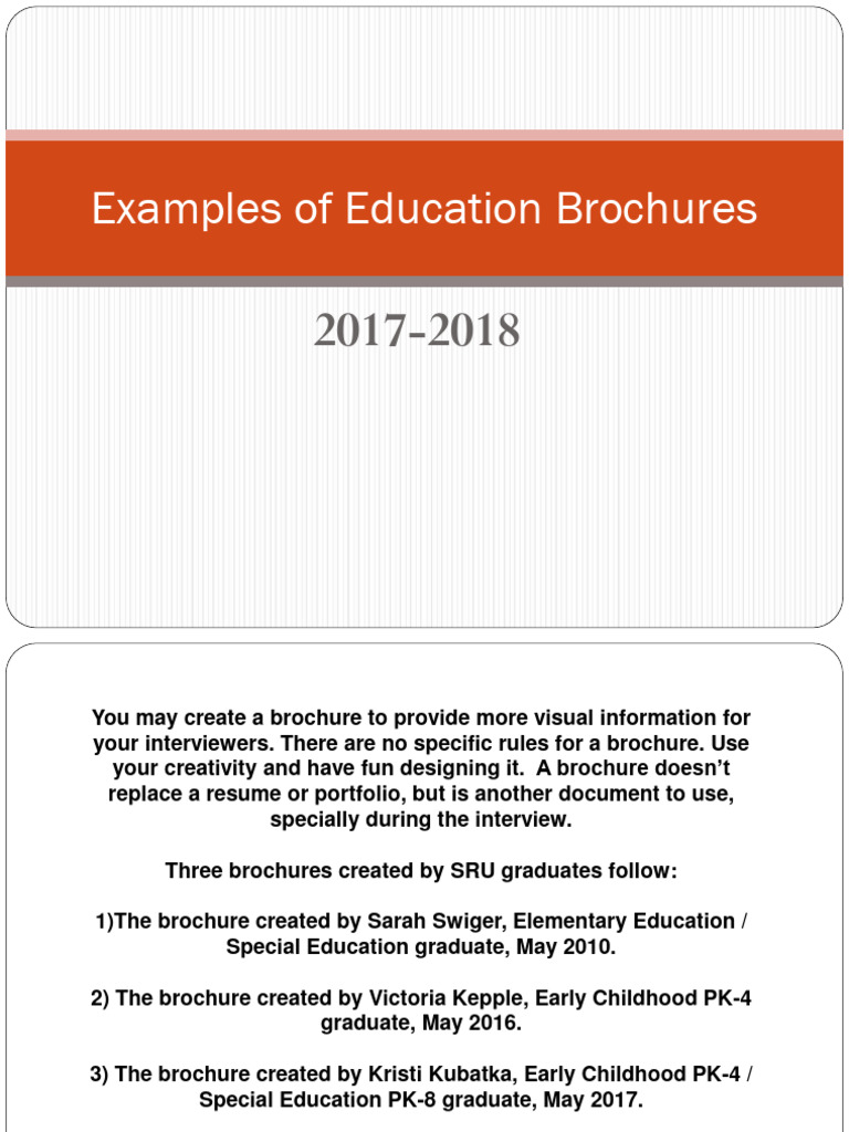 Education Interview Brochure Examples | PDF | Learning | Teachers