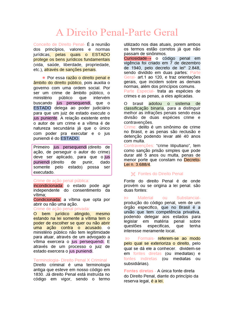 Direito Penal - Parte Geral | PDF | Direito Penal | Crimes