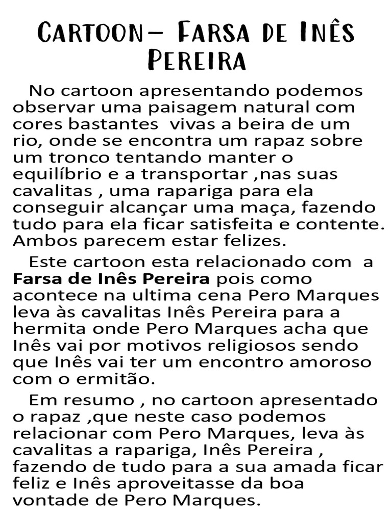 Cartoon - Farsa de Inês Pereira | PDF