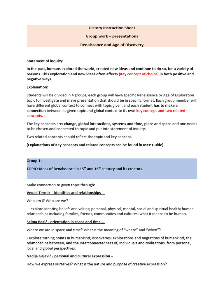 Renaissance and Exploration Group Project | PDF | Human | Information