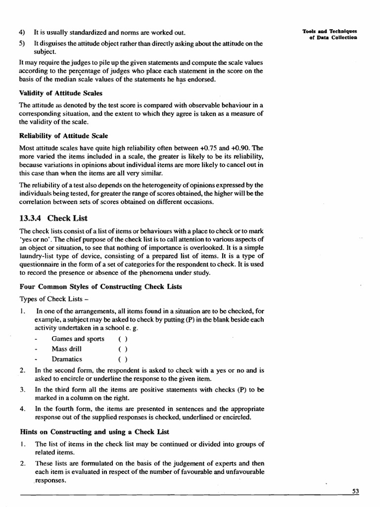 Checklist | PDF | Validity (Statistics) | Science