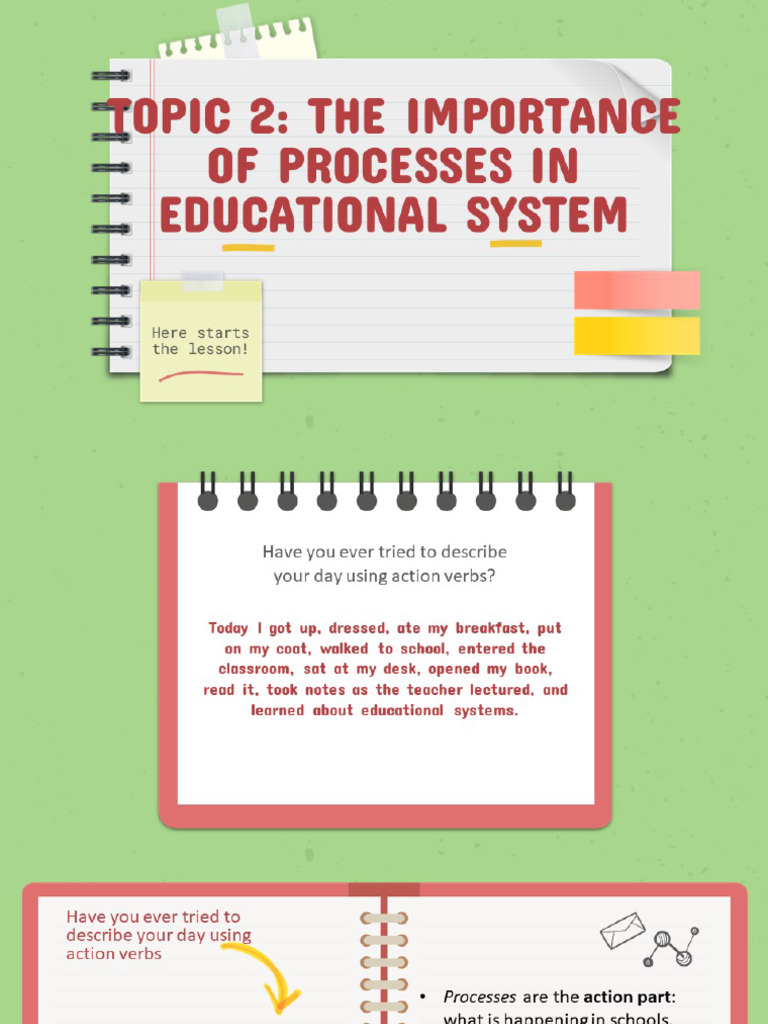 Topic 3.2 - The Importance of Processes in Educational System | PDF