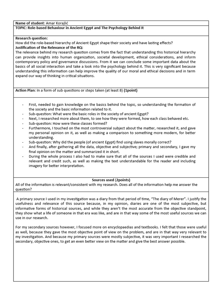 Action Plan and Self-Assesment | PDF | Information | Primary Sources