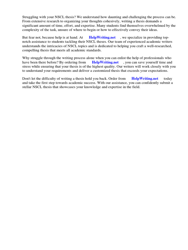 NSCL Thesis | PDF | Banks | Clinical Medicine