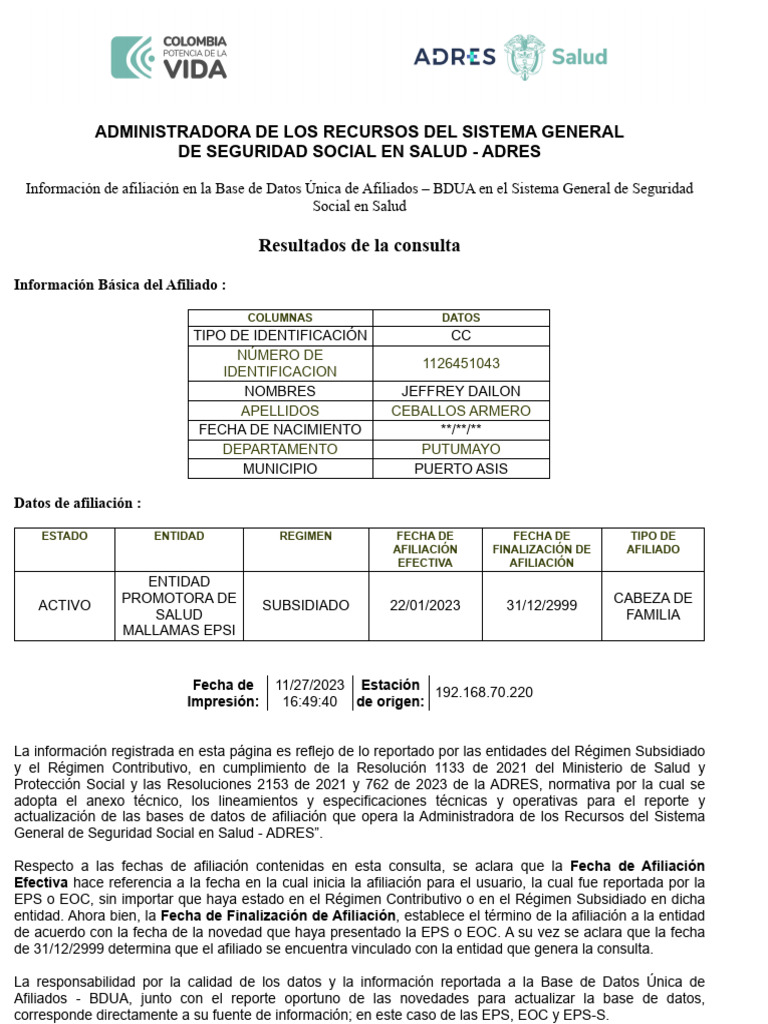 ADRES | PDF