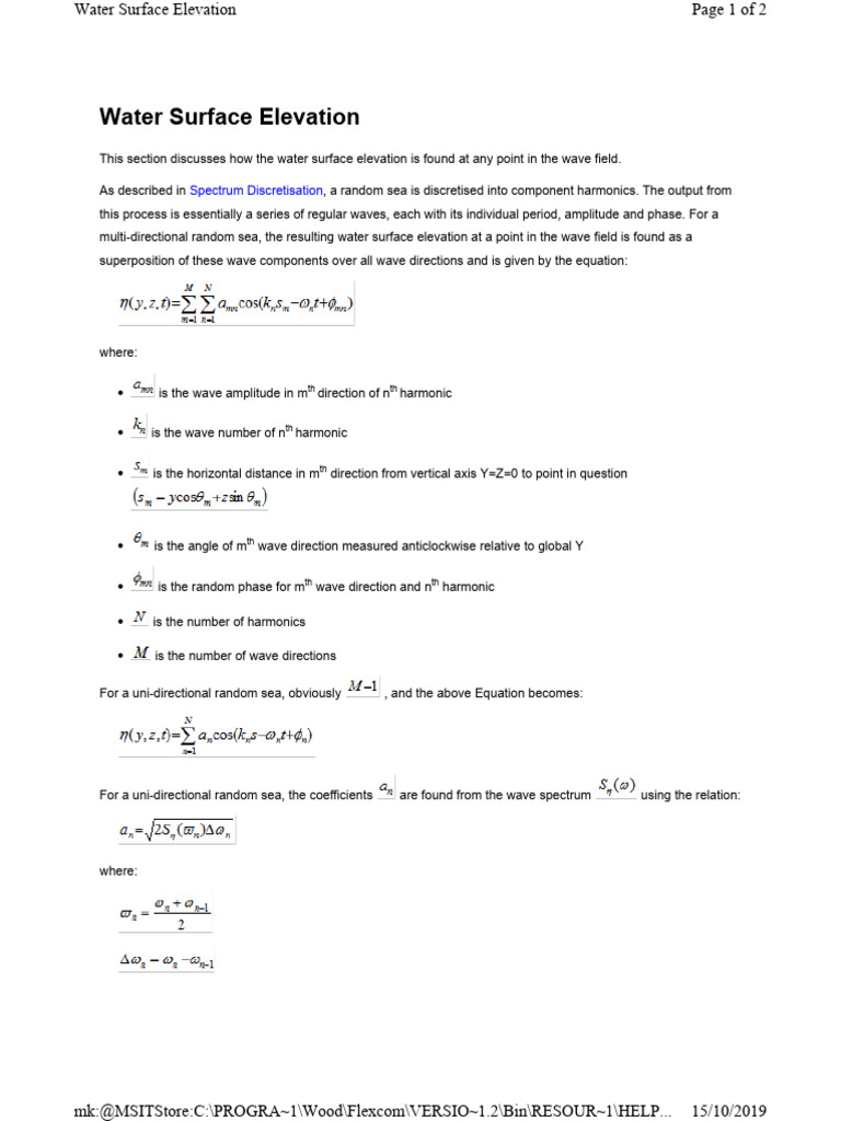 1 IMPORTANT Water Surface Elevation | PDF