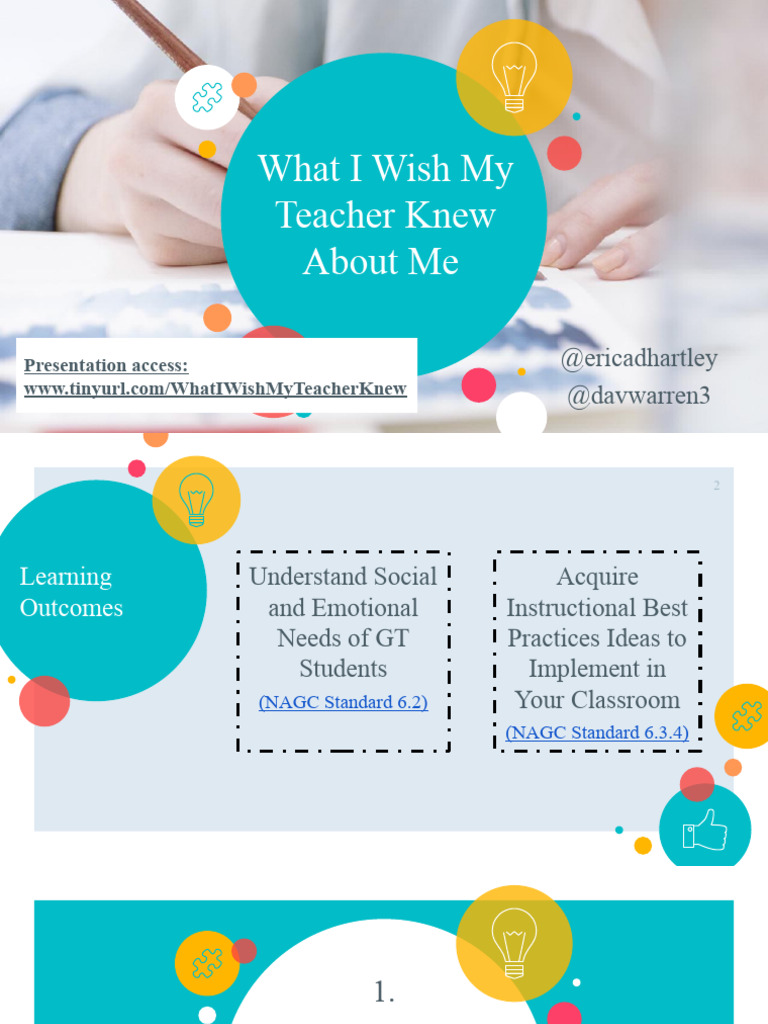 What I Wish My Teacher Knew About Me | PDF | Reason | Teachers