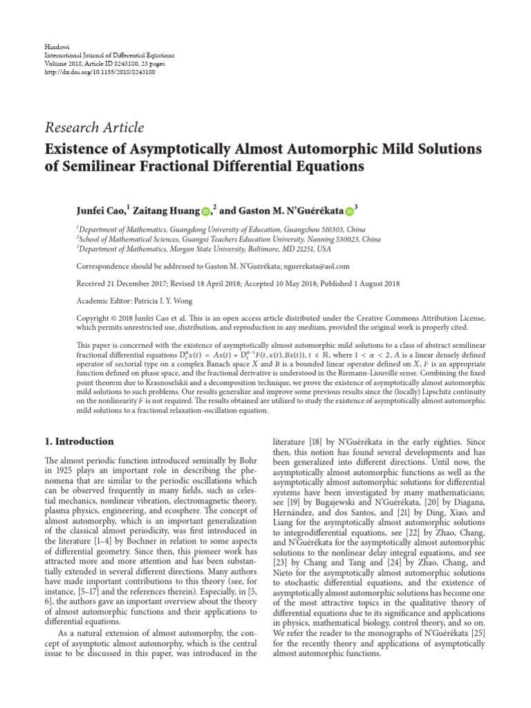 Research Article | PDF | Linear Map | Function (Mathematics)