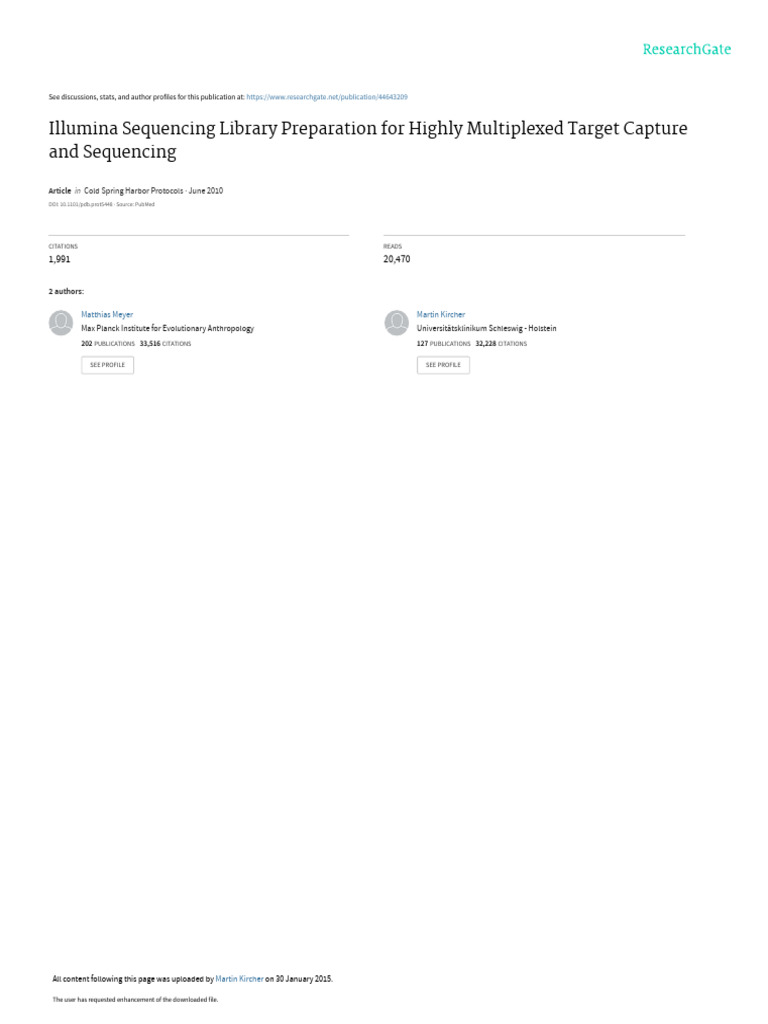 Illumina Sequencing Library Preparationfor Highly Multiplexed Target ...