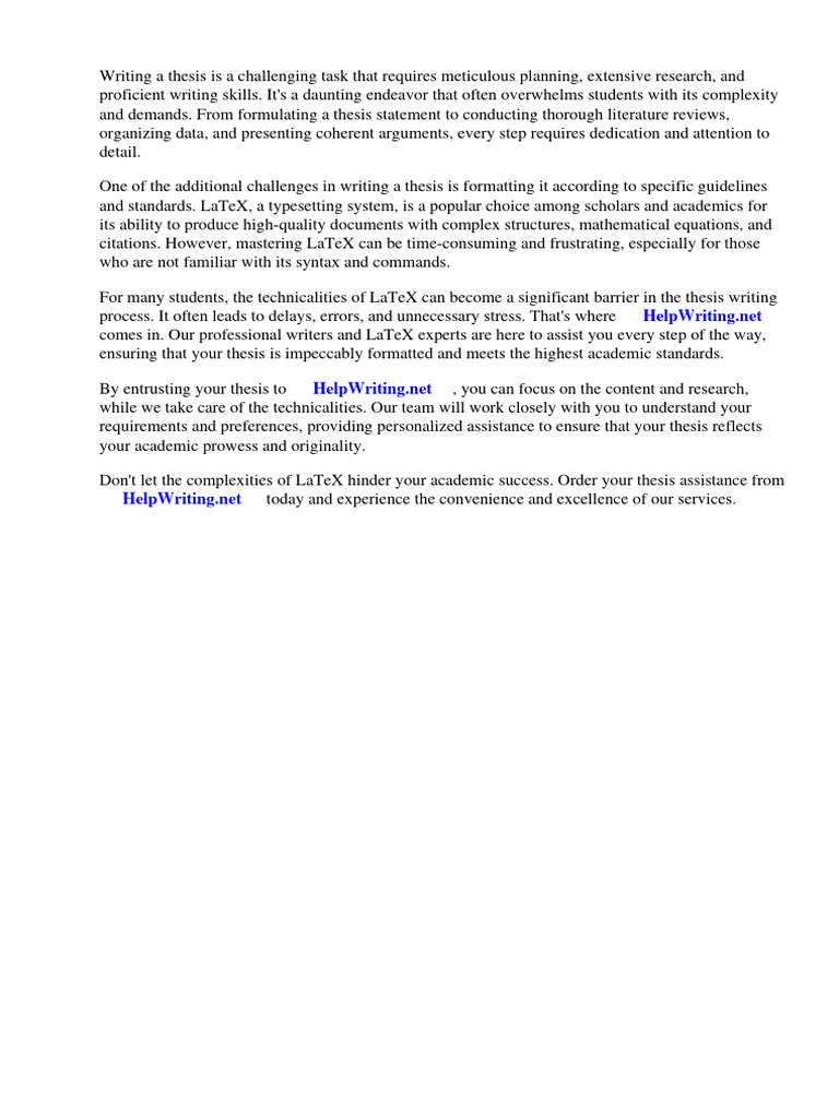How To Write Thesis With Latex | PDF | Thesis | Te X