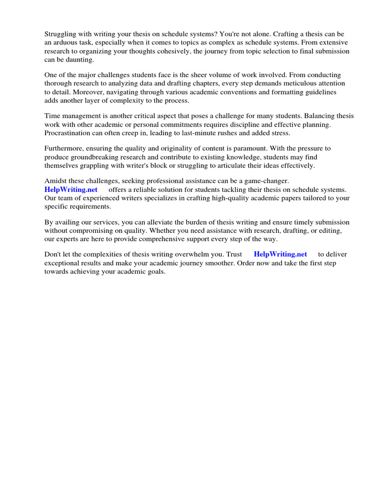 Schedule System Thesis | Download Free PDF | Thesis | Automation