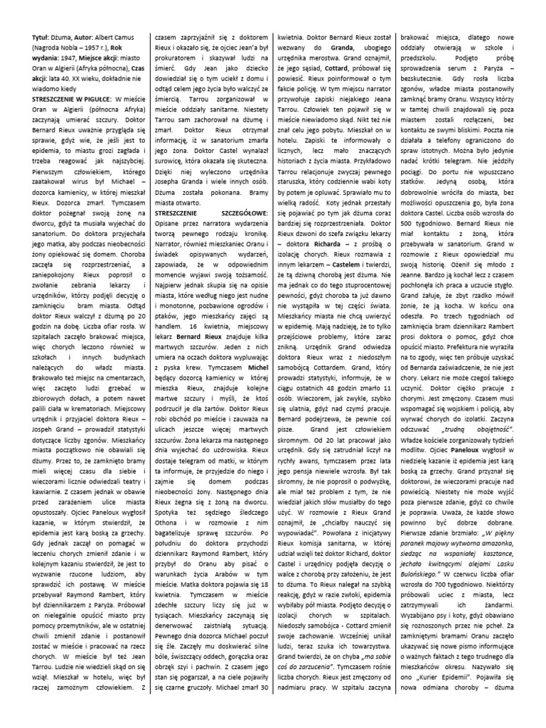 Dzuma Ściąga | PDF