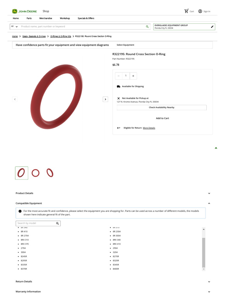 R322195 - Round Cross Section O-Ring | PDF | Manufactured Goods | Joining