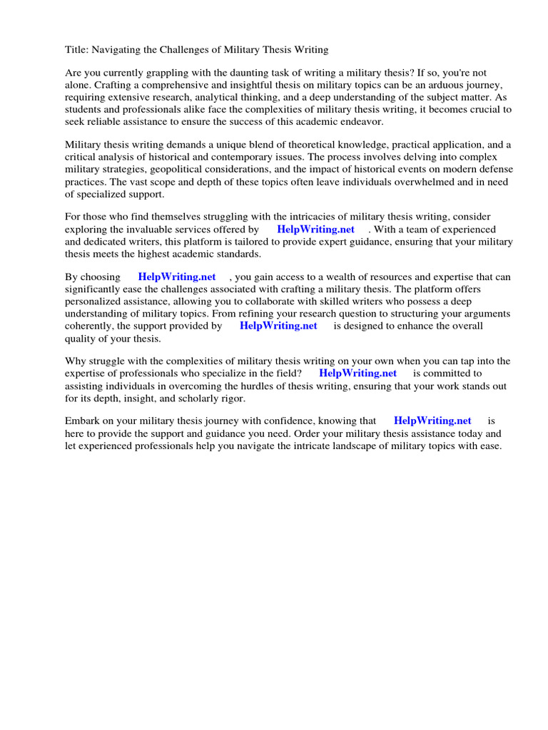 Military Thesis Topics | PDF | Expert | Thesis